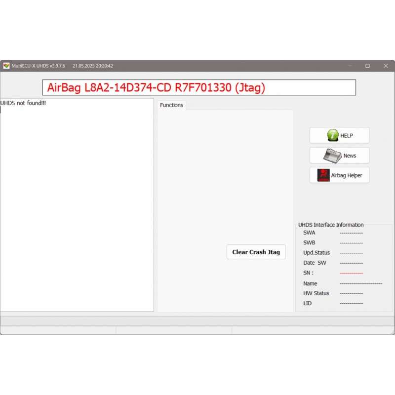 AB0070 AirBag VW/Audi/Jaguar/Land Rover/BYD/Volvo R7F701330 Clear Crash ...