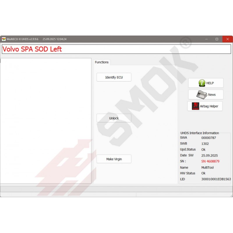 VO0031 Volvo SPA SOD Radar (blind Spod) Reset - SMOK